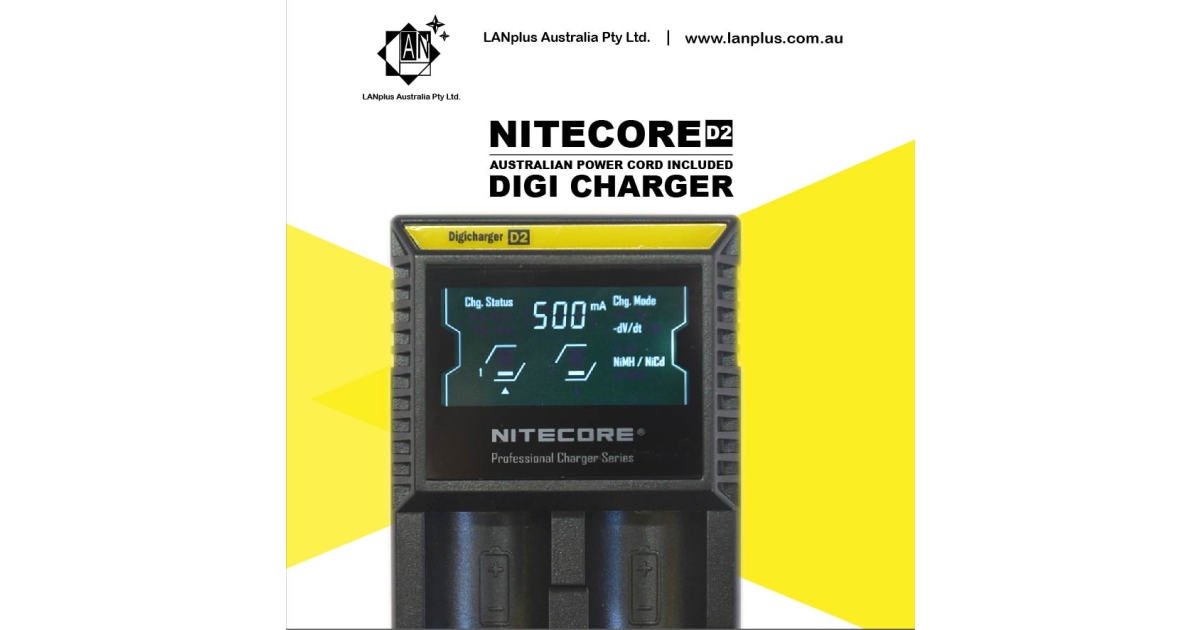 Nitecore D2 Digicharger LCD Smart Battery Charger Li-ion RCR123 18650 26650