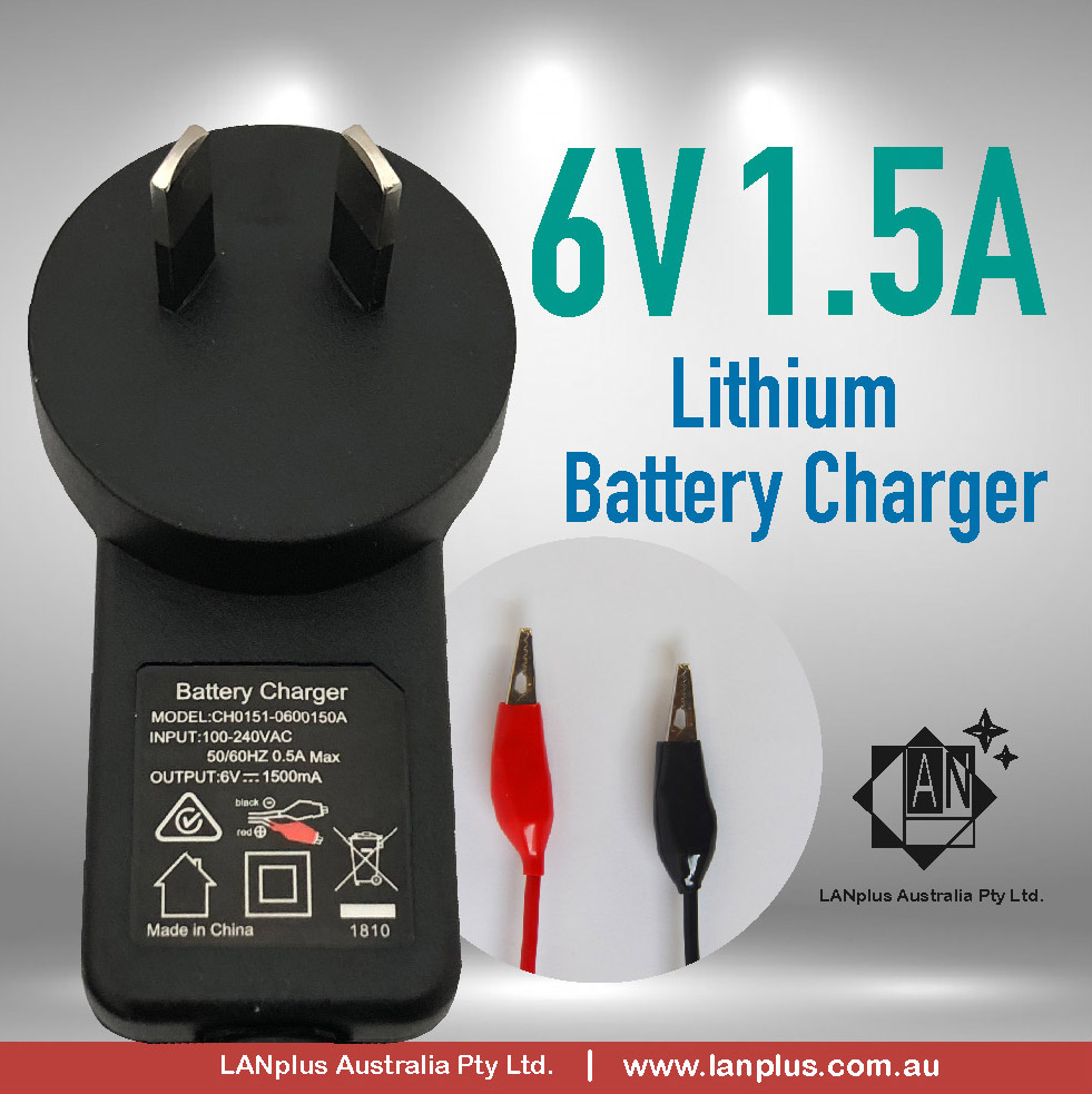 6V 1.5A Sealed Lead Acid Battery Charger for 6V 4AH 5AH 4.5AH 7AH 9AH ...